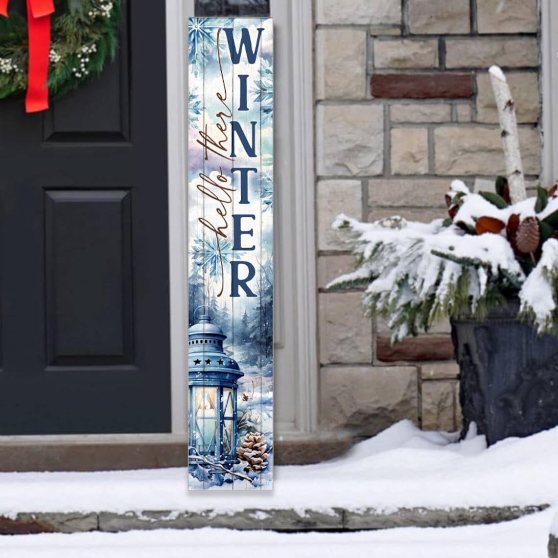 Winter Wooden Porch Sign, Festive Holiday Decor (8" X 46") - Etsy