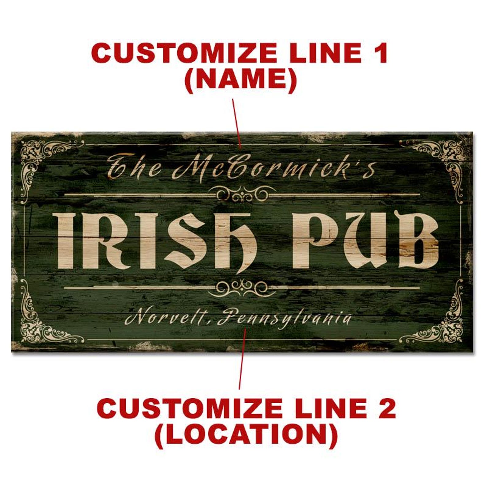 Large Wooden Sign, Irish Pub Sign, Irish, Sign, Gift, Realtor Gift ...