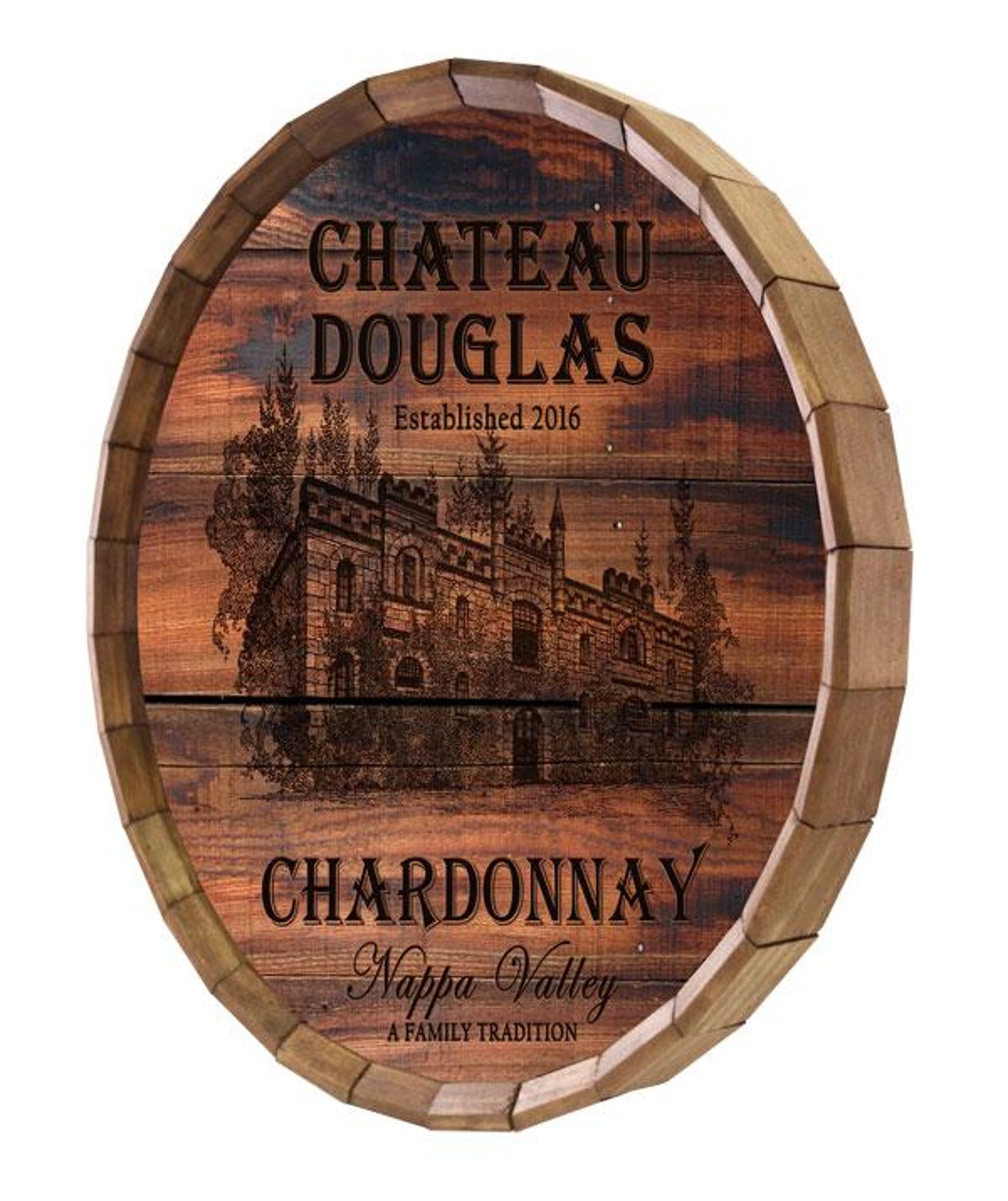 Chateau Custom Wood Barrel Top Sign - Etsy