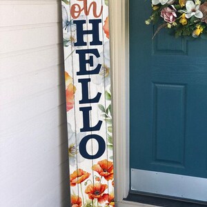 Welcome Leaner - Spring Porch Decor, Vertical Wood Leaner for Home ...
