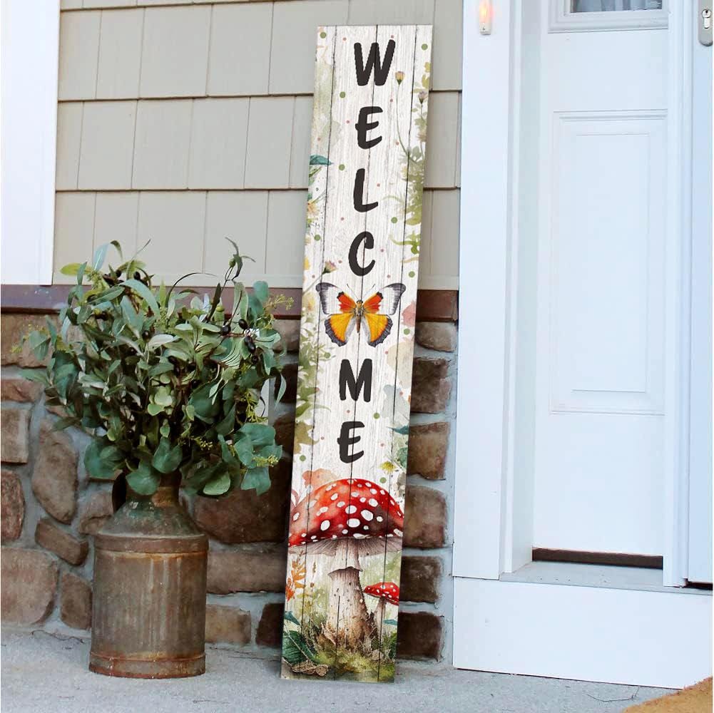 Welcome Leaner - Spring Porch Decor, Vertical Wood Leaner for Home ...