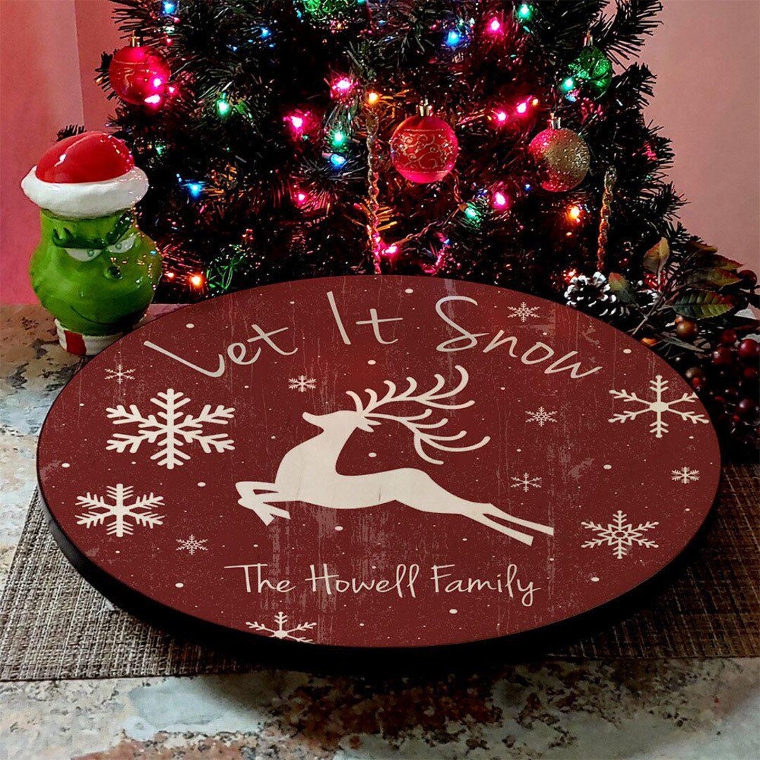 Handcrafted Holiday Lazy Susan – Baltic Birch, “let It Snow” Design - Etsy