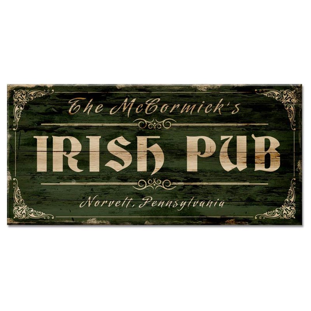 Large Wooden Custom Irish Pub Sign - Etsy