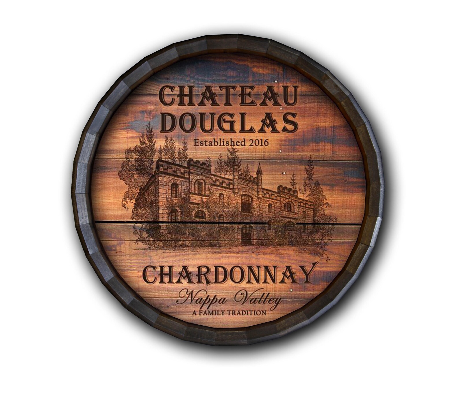 Chateau Custom Wood Barrel Top Sign - Etsy
