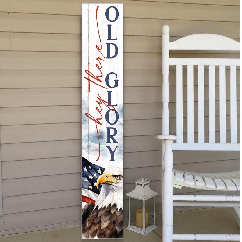 USA Decoration: Patriotic Porch Leaner for 4th of July, Outdoor Home ...