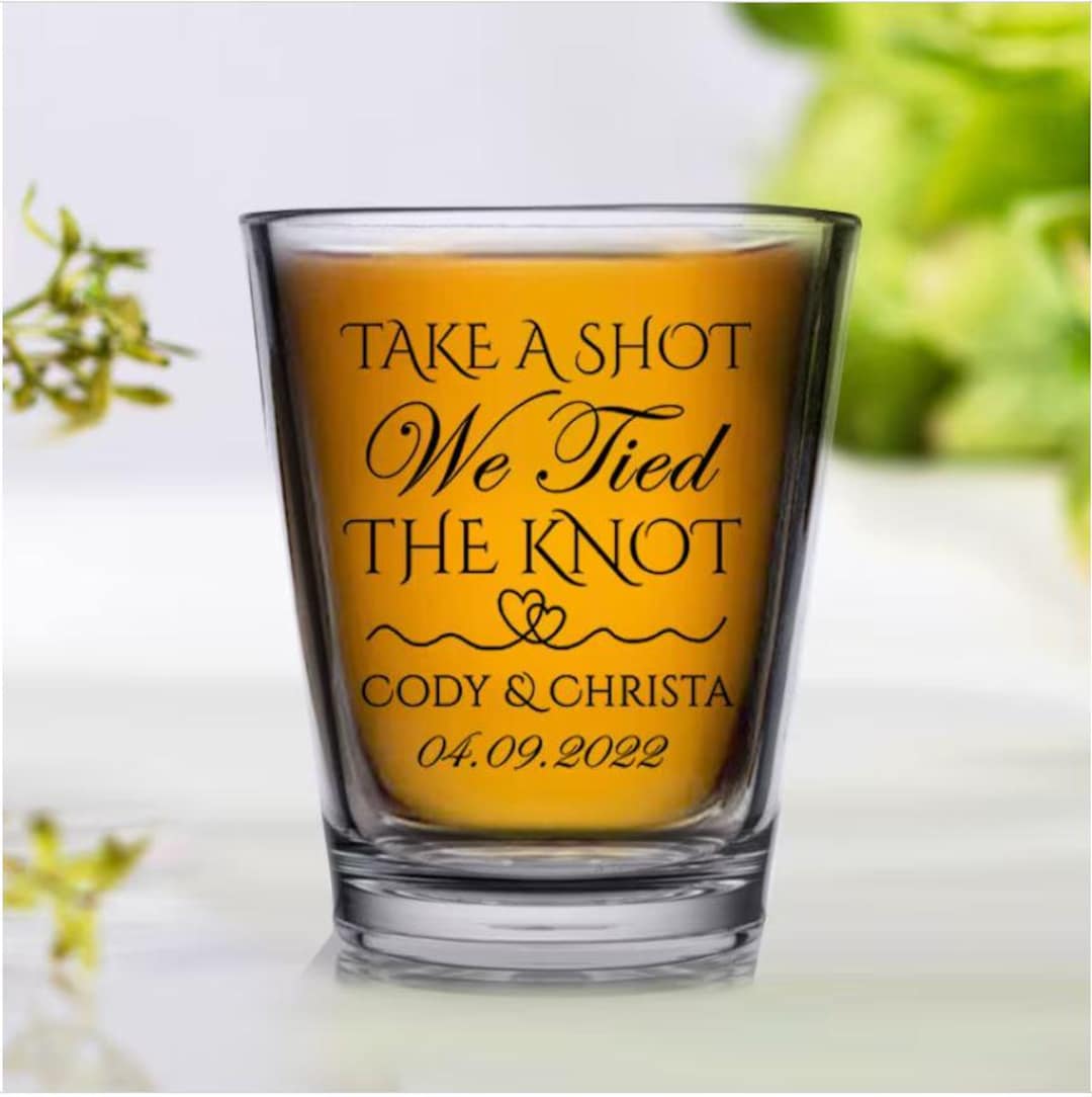 Personalized Wedding Shot Glasses | Custom Celebration Favors - Etsy