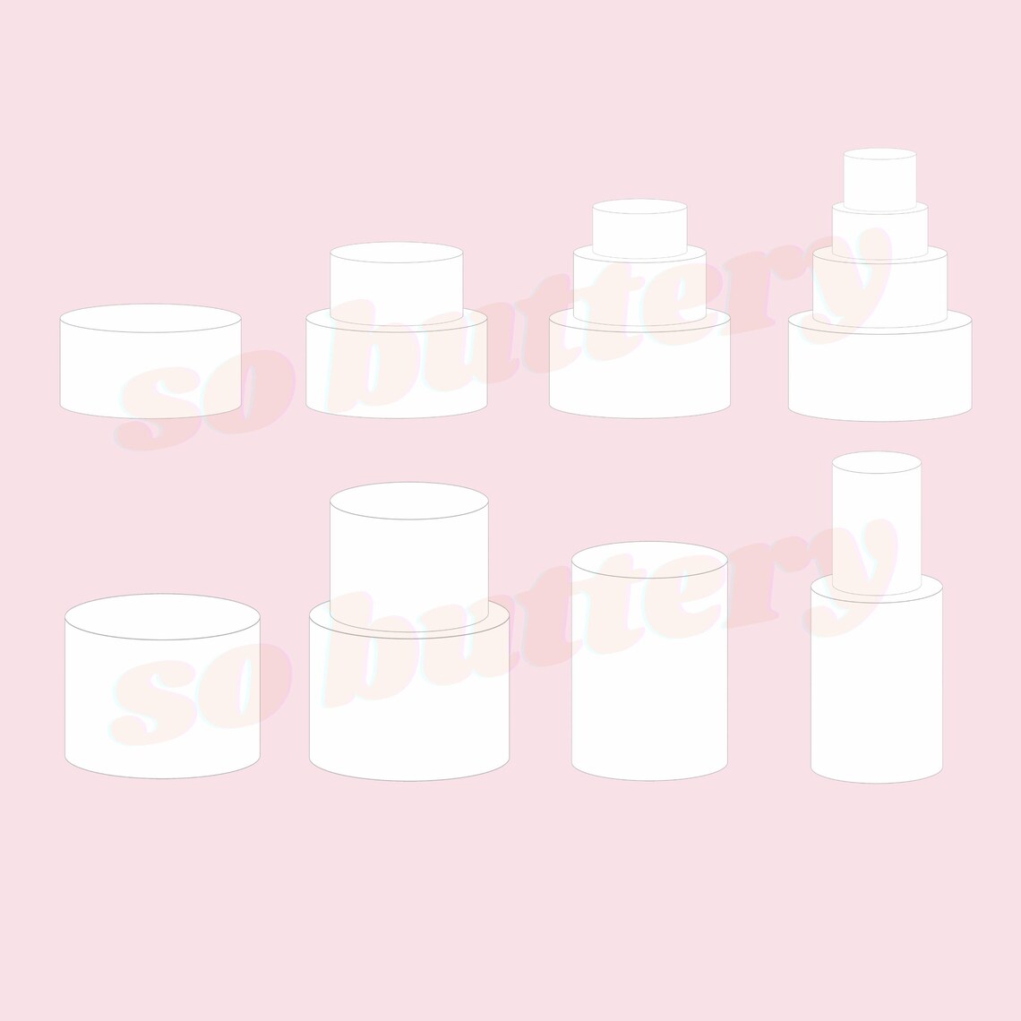 Cake Sketch Template, Procreate Template or Printable Template, Cake ...