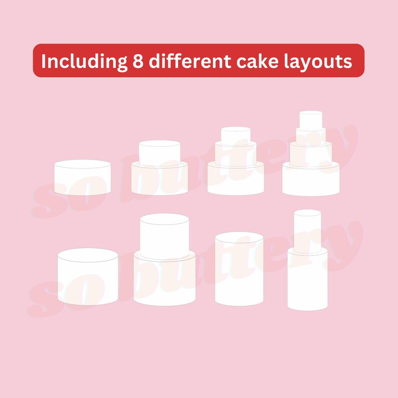 Cake Sketch Template, Procreate Template or Printable Template, Cake ...