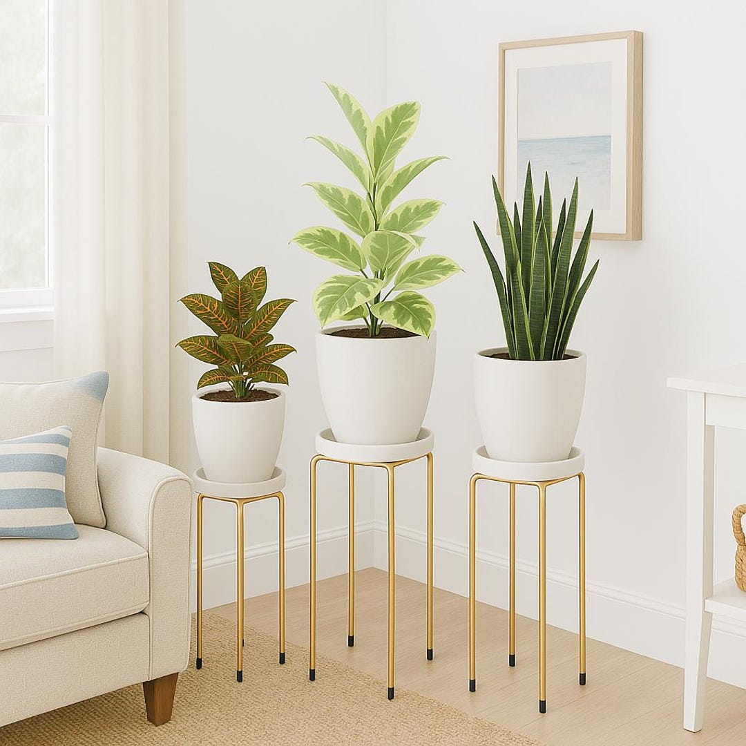 Modern Plant Stand (3-pack) | Heavy Duty Iron | Rust-resistant | Indoor ...