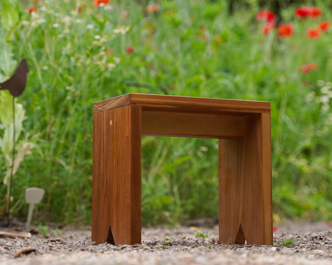 Reclaimed Wood Garden Stool – Handmade Low Bench, Step Stool, or Plant ...