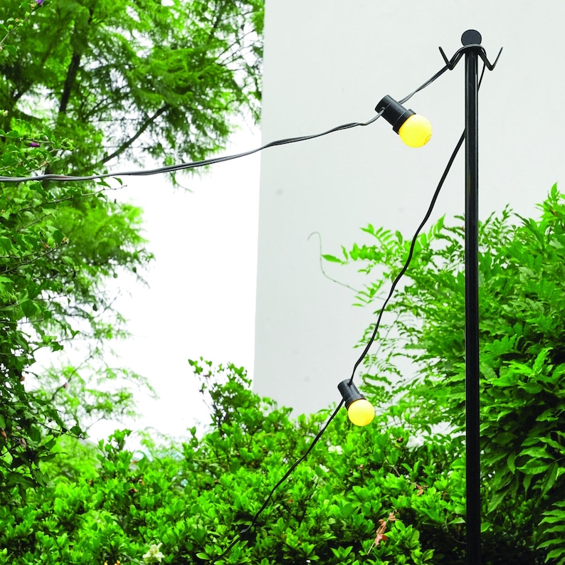 String Light Poles: Rust-resistant Steel, Garden Decor (2-pack) - Etsy