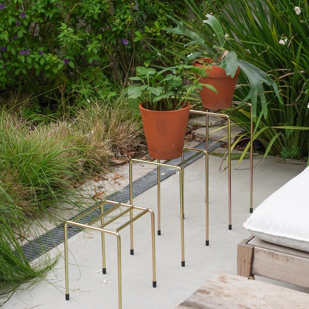 Set of 3 Modern Metal Plant Stand Heavy Duty Iron Rust-resistant ...