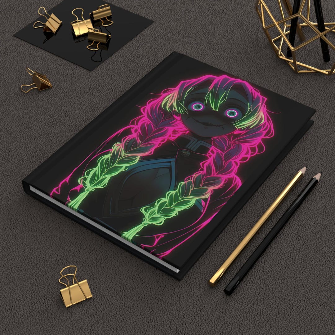 Demon Slayer,mitsuri, Gothic Neon Hardcover Journal, Artistic Notebook ...