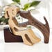 Wooden Dog & Human Statue Hand-carved Woman and Dog Sculpture for Dog ...