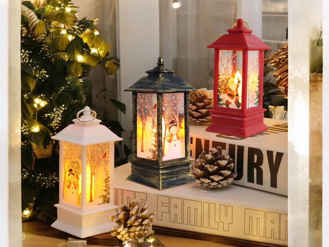 LED Christmas Table Lamps, Santa Claus & Snowman Night Lights, Festive ...