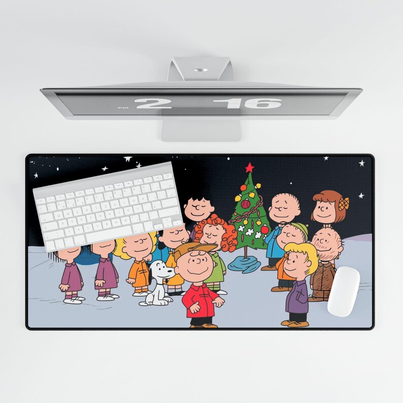 Holiday-themed Desk Mat, Cozy Winter Decor for Home Office, Christmas ...