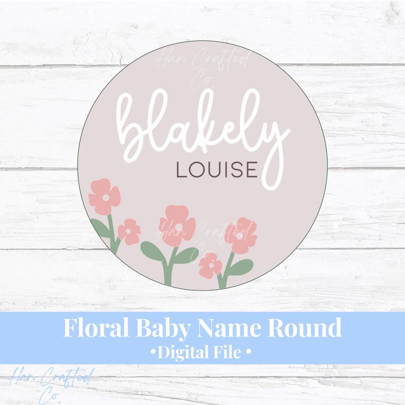 Floral Baby Name SVG | 3D Floral Nursery SVG | Baby Sign Digital File ...