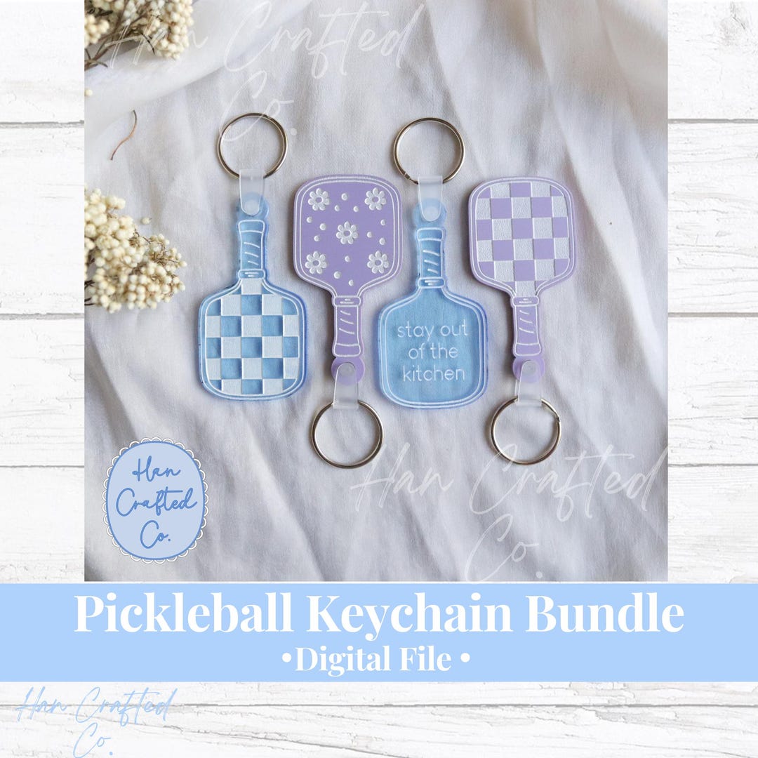 Pickleball Keychain Bundle SVG | Pickleball Keychain | Sport Keychain ...