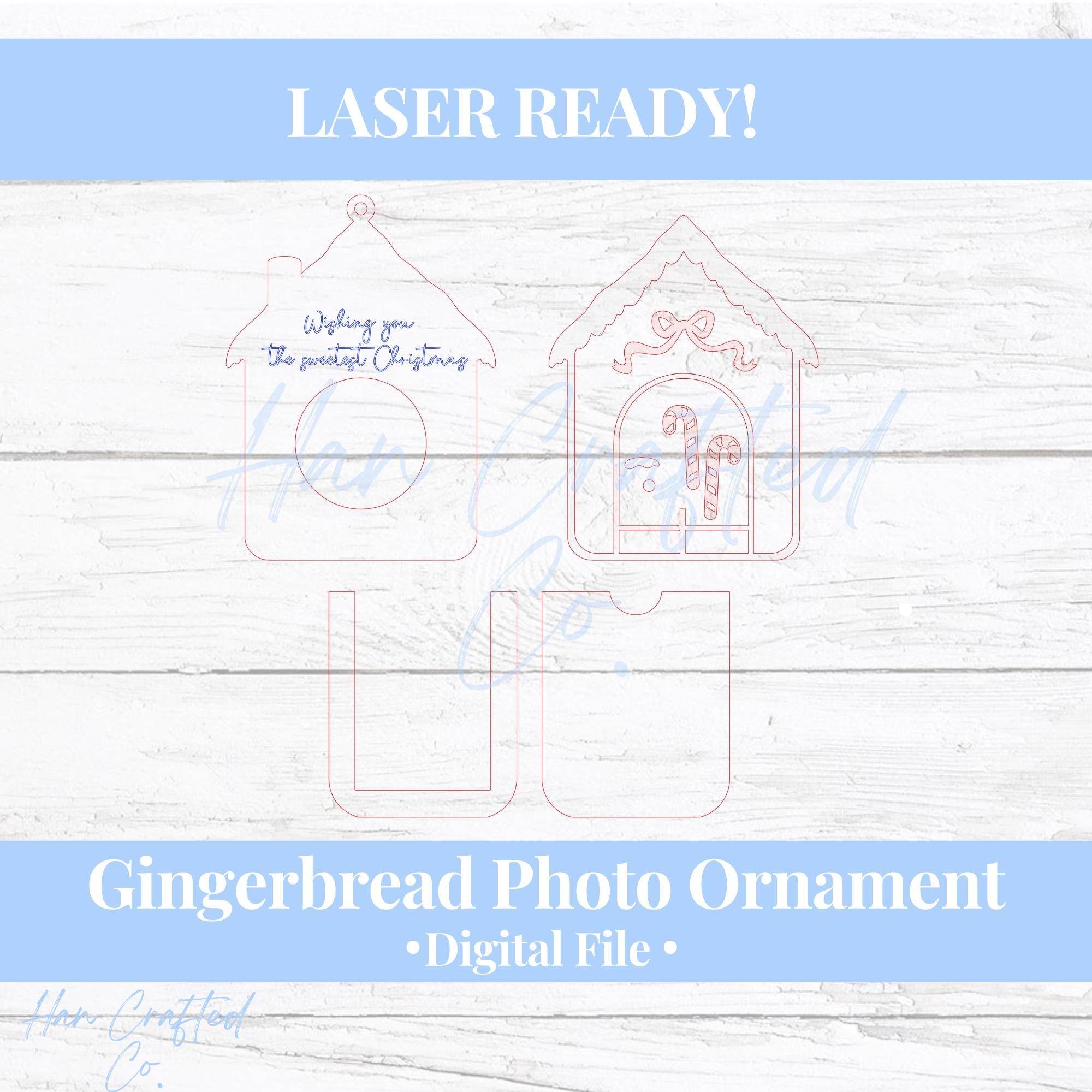 Gingerbread Picture Frame Ornament SVG | Christmas Picture Frame SVG ...