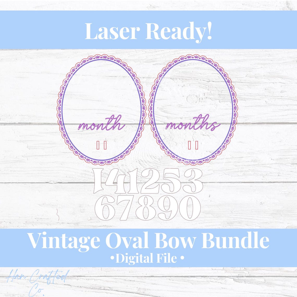 Vintage Oval Bow Month Sign SVG | Vintage Baby Sign SVG | Bow Baby Sign ...