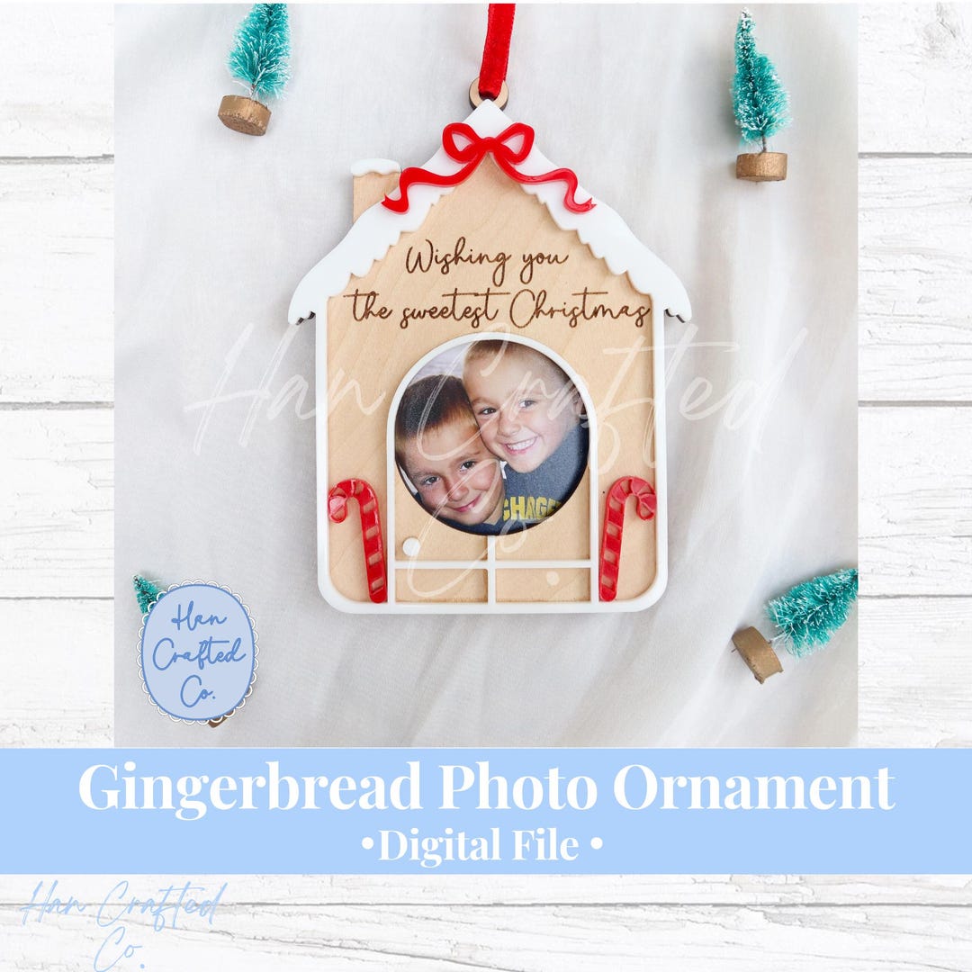 Gingerbread Picture Frame Ornament SVG | Christmas Picture Frame SVG ...