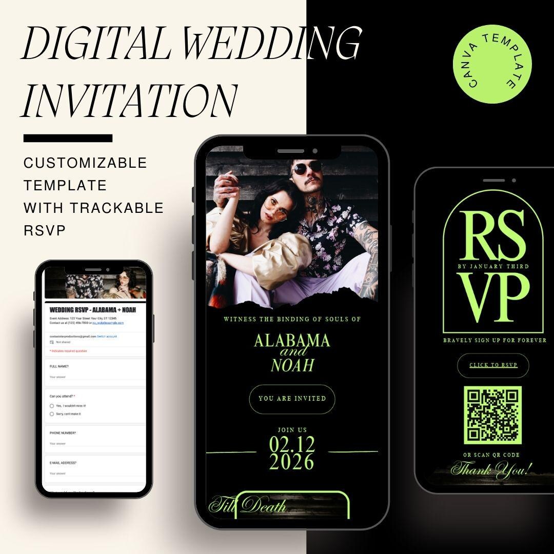 Digital Wedding Invitation With Trackable RSVP, Alternative ...