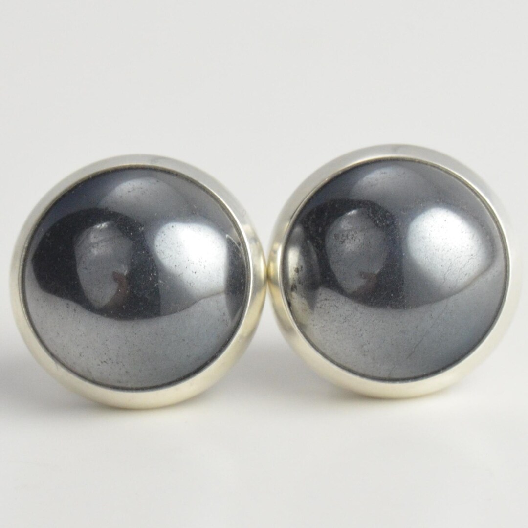 Hematite 3mm 4mm 6mm 8mm 10mm Sterling Silver Stud Earrings Pair - Etsy