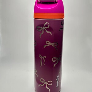 Laser Engraved Owala Water Bottle – Coquette Bow Pattern - Etsy