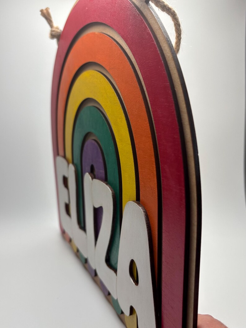 Personalized 3D Wood Rainbow Name Sign, Boho Nursery Decor - Etsy