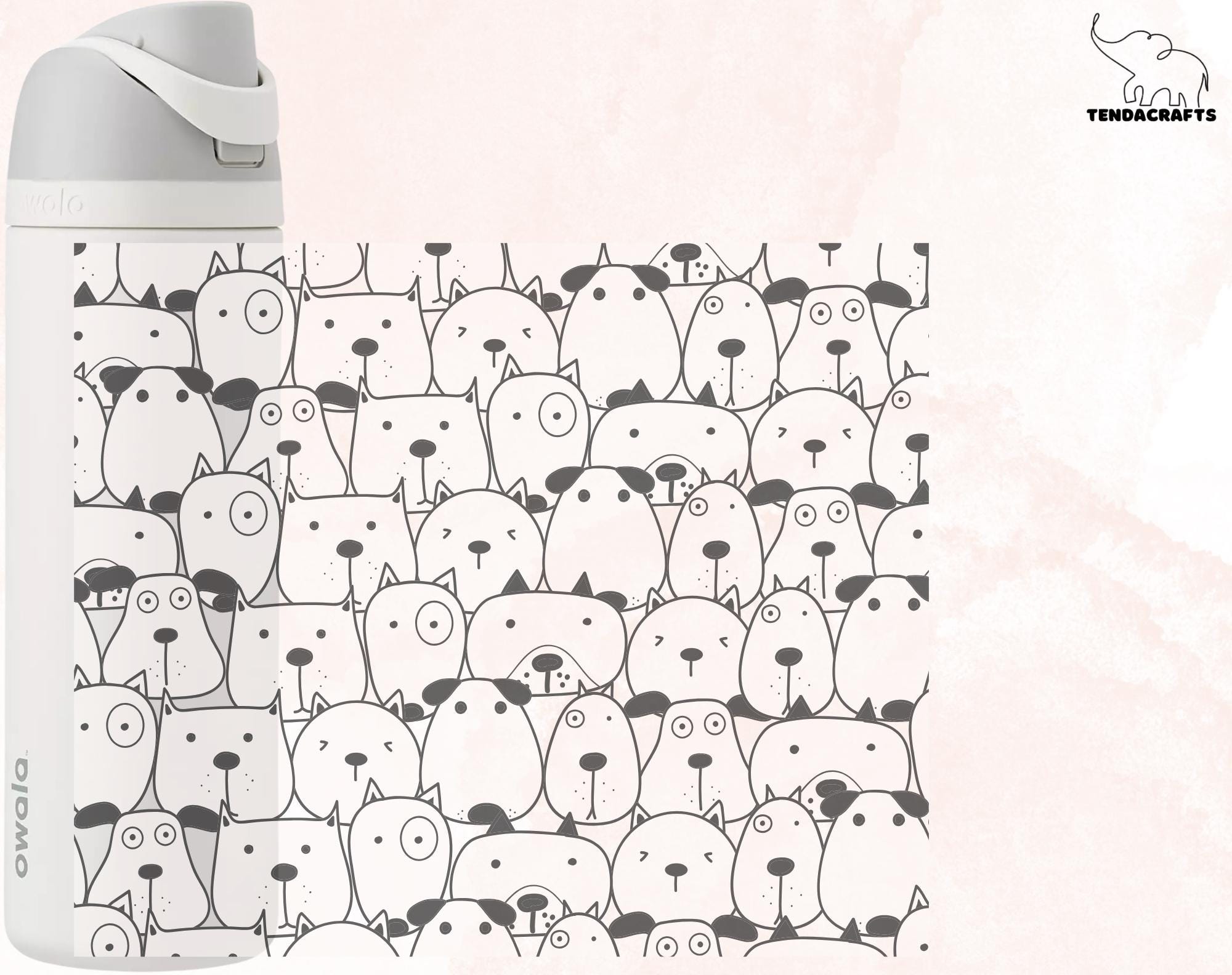 Laser Engraved Owala Water Bottle: Dog Lover Gift, Dog Patterns - Etsy