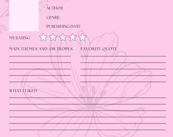 Book Review Printable Template, Instant Download, Printable PDF - Etsy