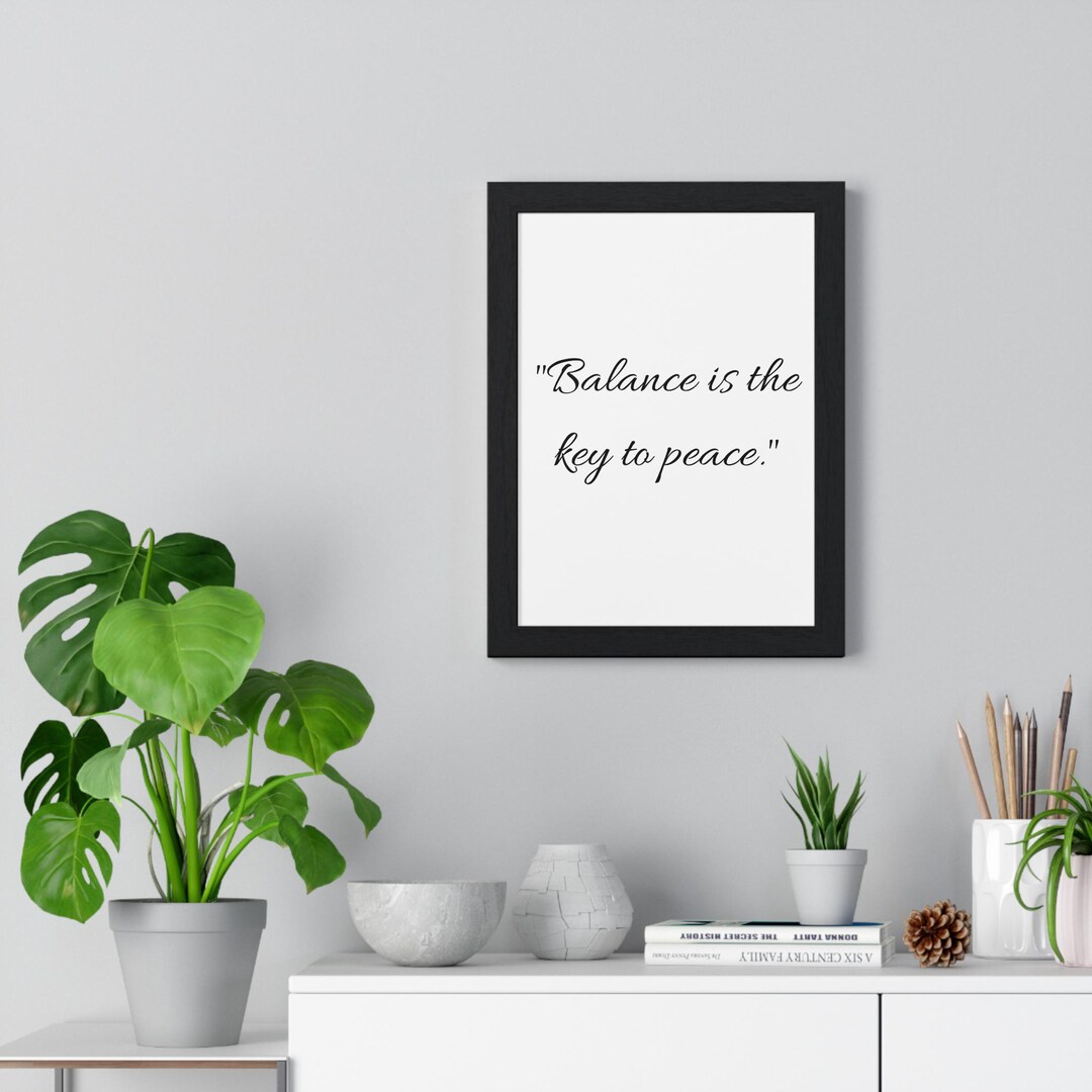 Motivational Poster balance is the Key to Peace Inspirational Wall Art ...