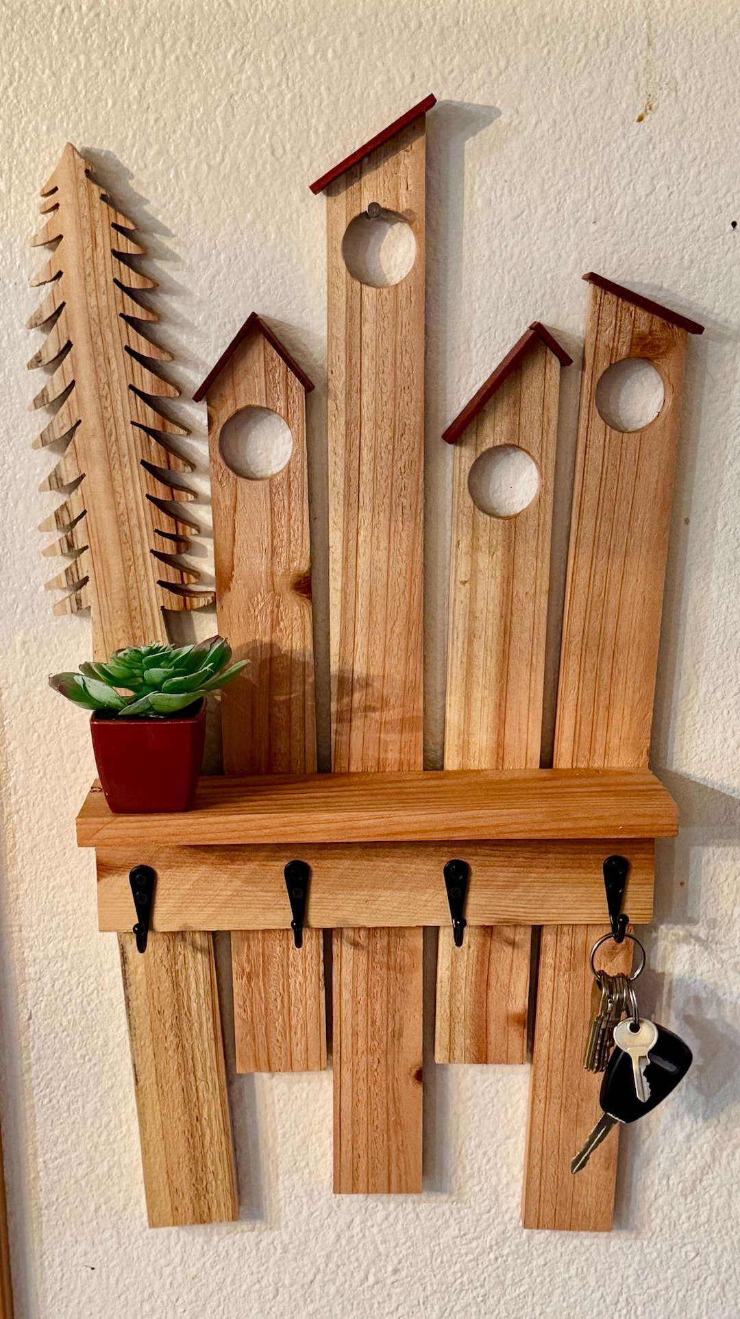 Rustic Key Holder Shelf - Etsy