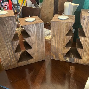 Beautifully Stained Christmas Tree Candle Holder - Etsy