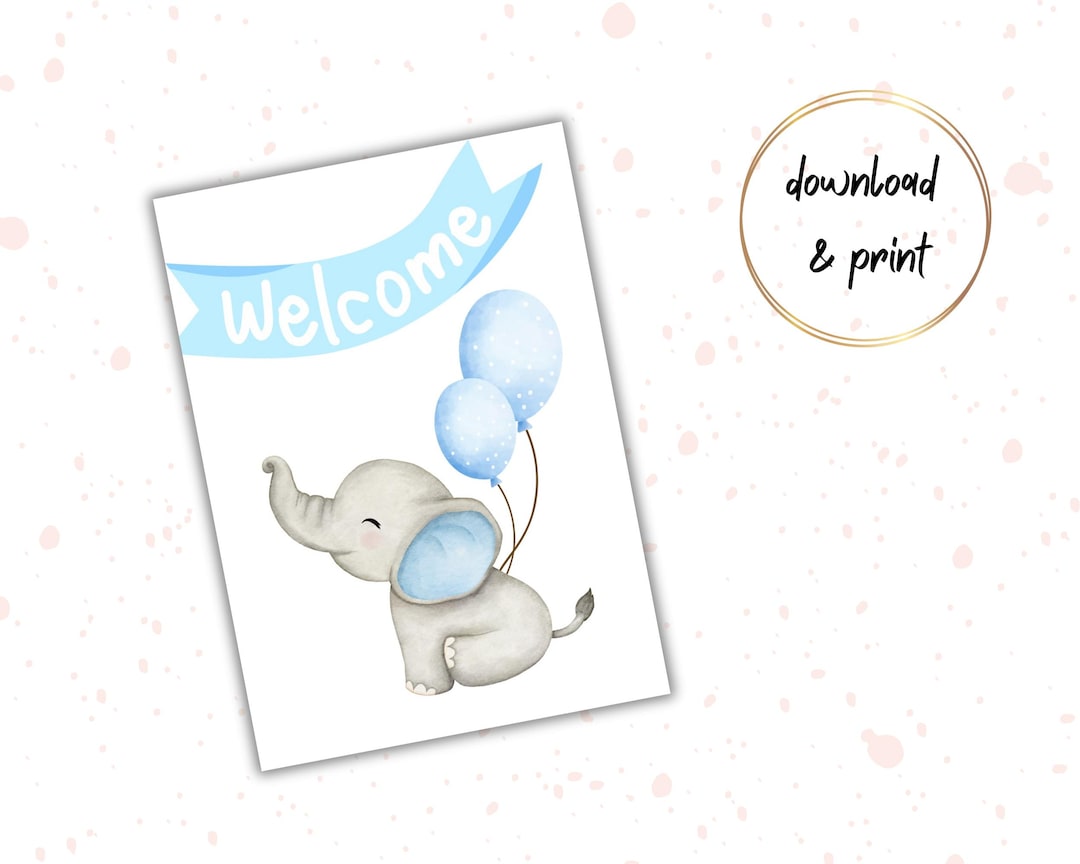 Congratulations Printable Card Baby Card Template Welcome Greeting Card ...