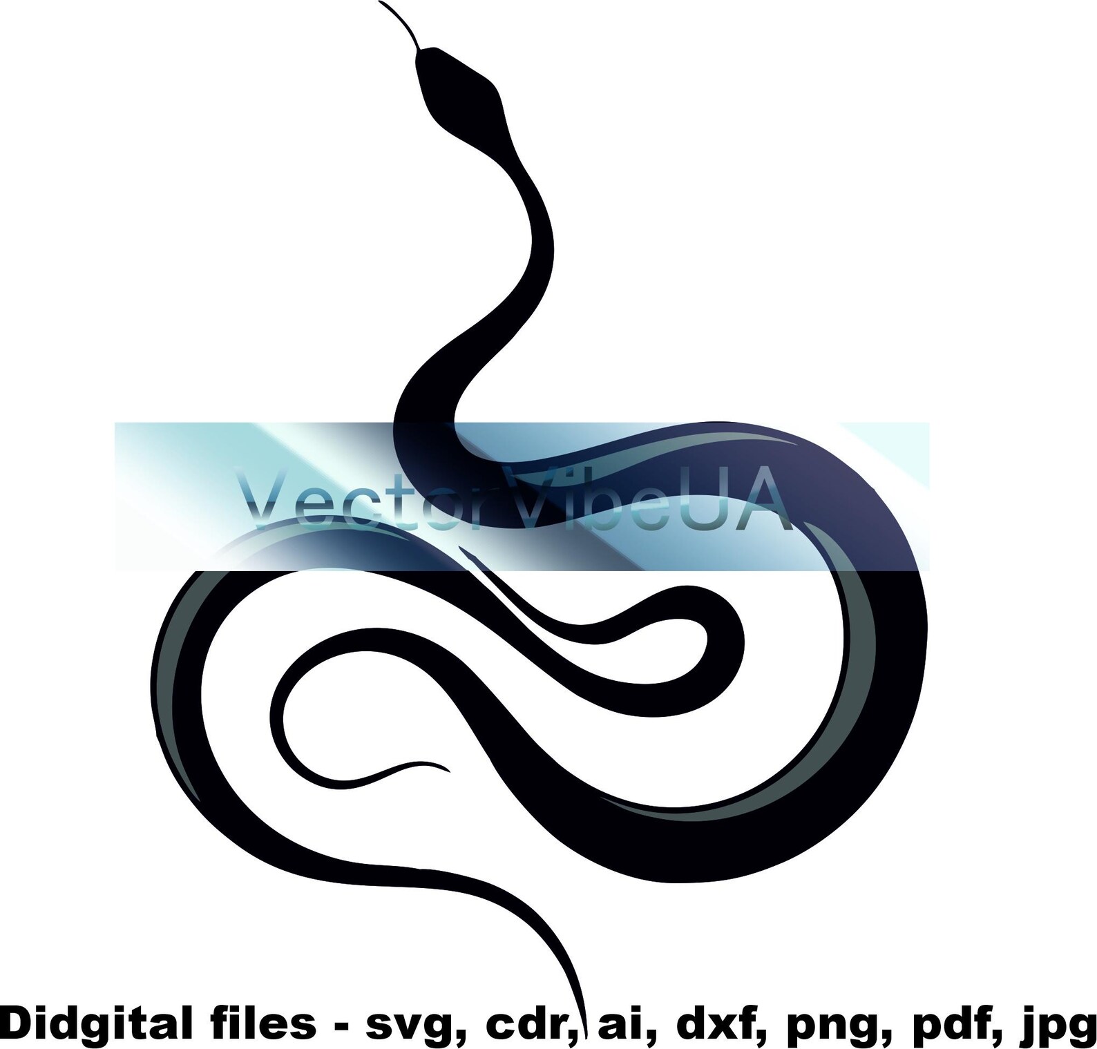 Elegant Snake Vector Illustration / Snake SVG / Snake PNG / Snake ...