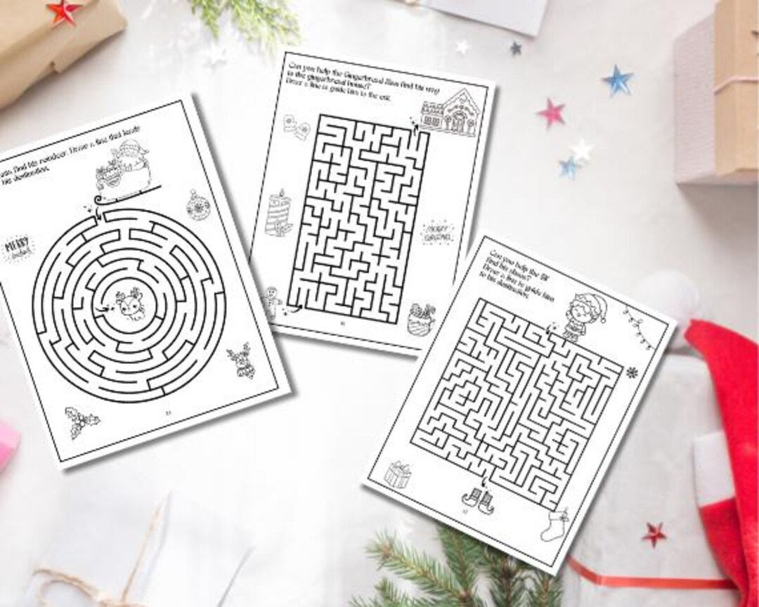 10 Christmas Mazes for Kids | Festive Fun Activity Book With Holiday ...