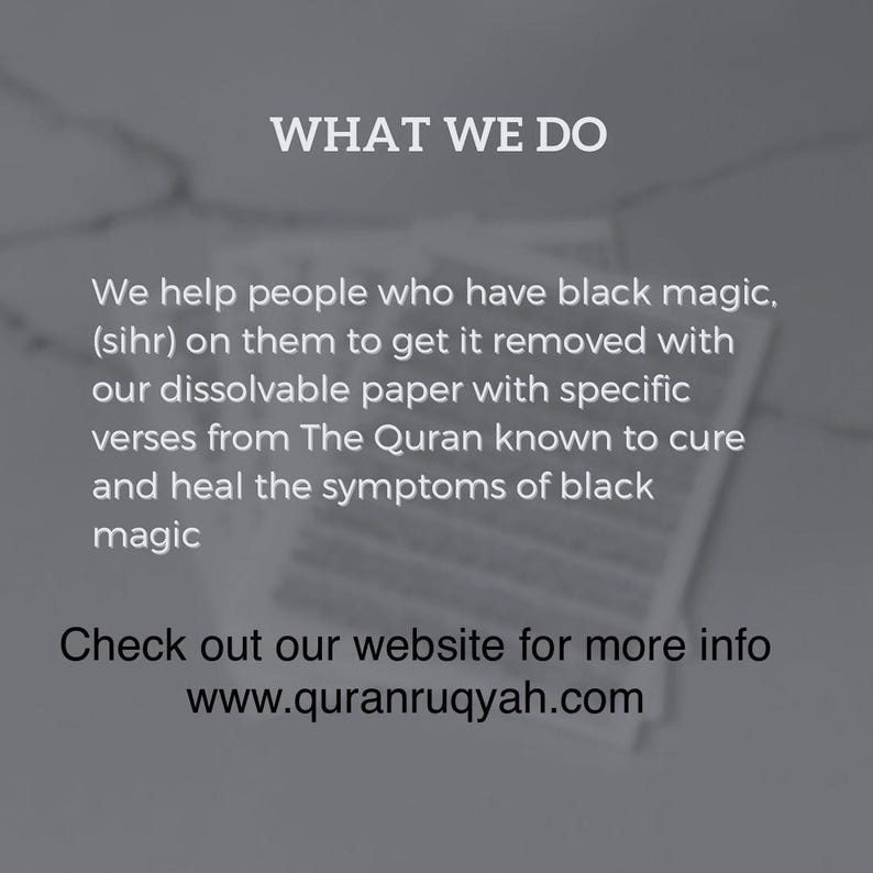 Black Magic Removal Ruqyah Paper Dissolvable Www.quranruqyah.com - Etsy