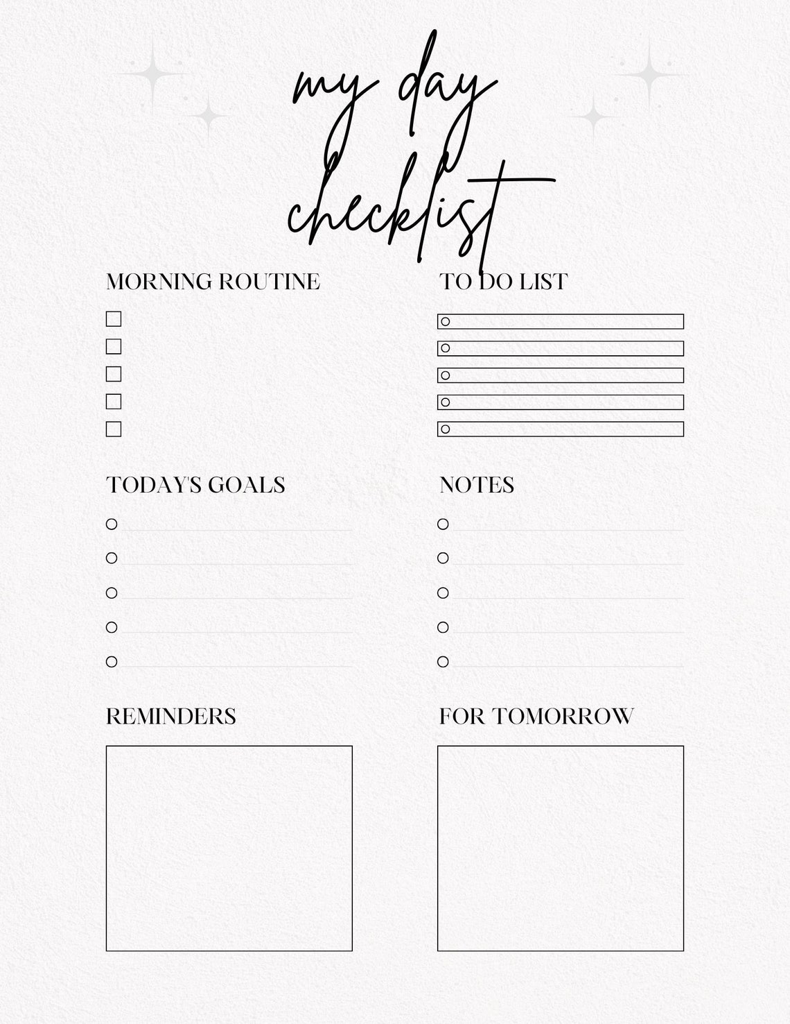 Editable Daily Planner Template - Printable PDF Day Organizer ...