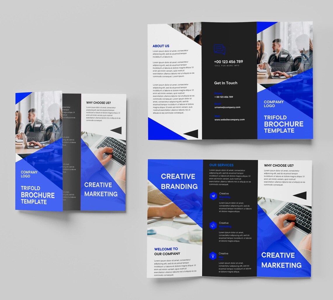 Folleto Tríptico Moderno Corporativo, Editable De Aspecto Profesional ...