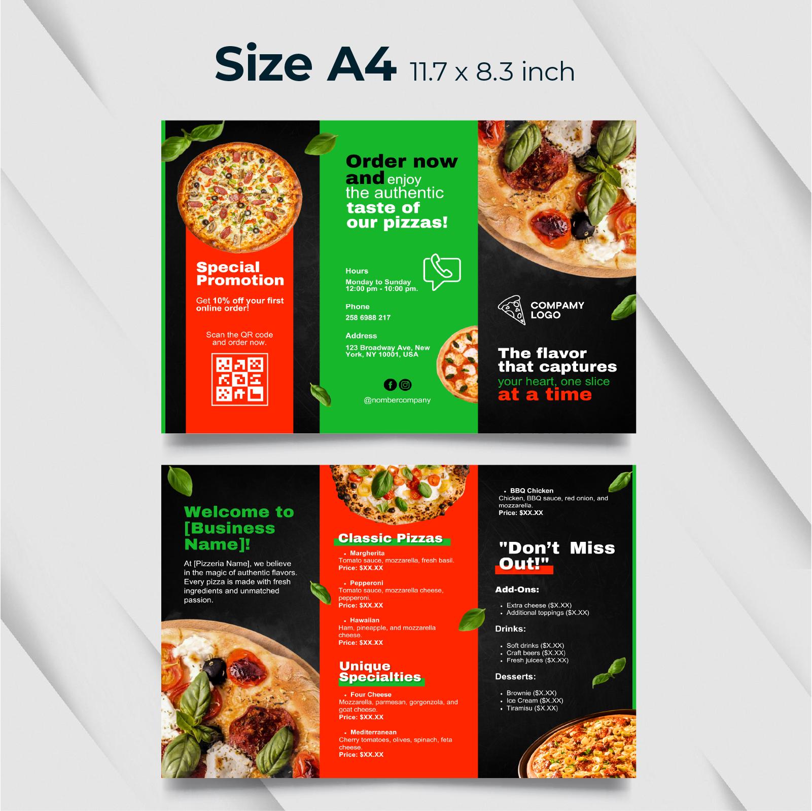 Plantilla Tríptico Menú, Imprimibles Editable En Canva, Diseño Moderno ...