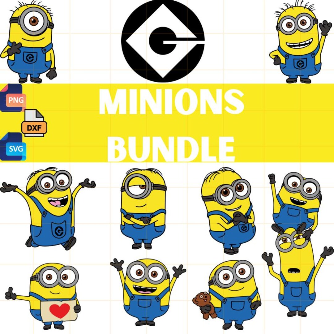 Paquete de Minions Svg, Gru G Logo Svg, Despicable Me Svg,Kawaii Svg ...