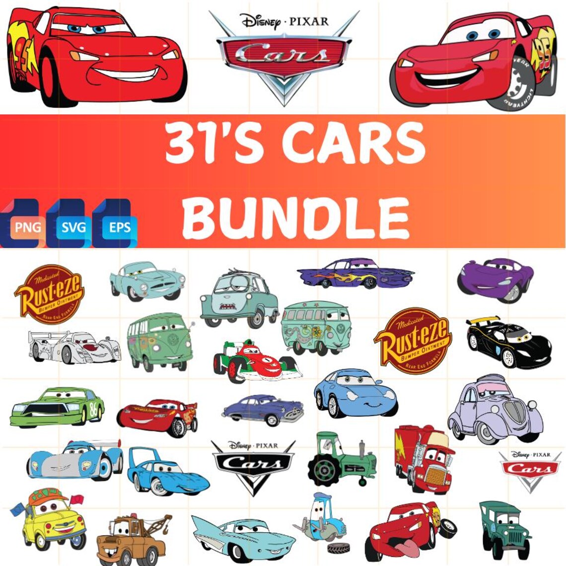 Lightning Mcqueen Png, Lightning Mcqueen Svg, Lightning Mcqueen ...