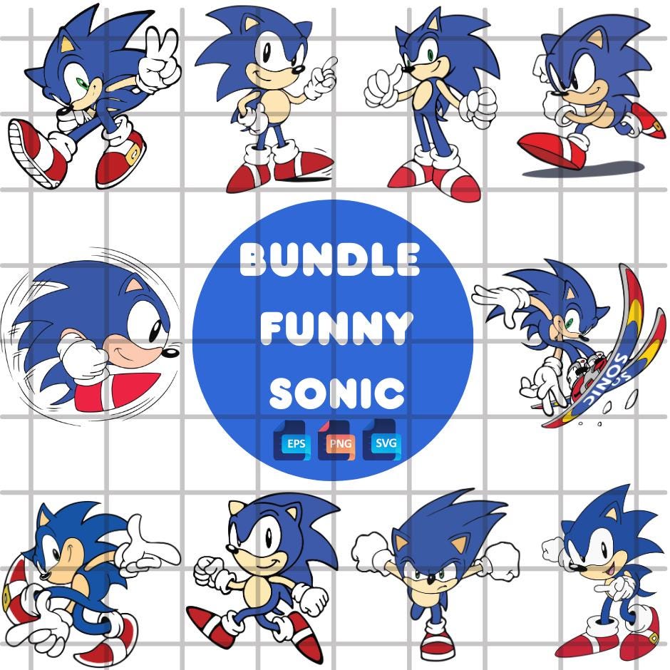 Sonic the Hedgehog SVG Bundle: Layered Cut Files for Cricut, Silhouette ...