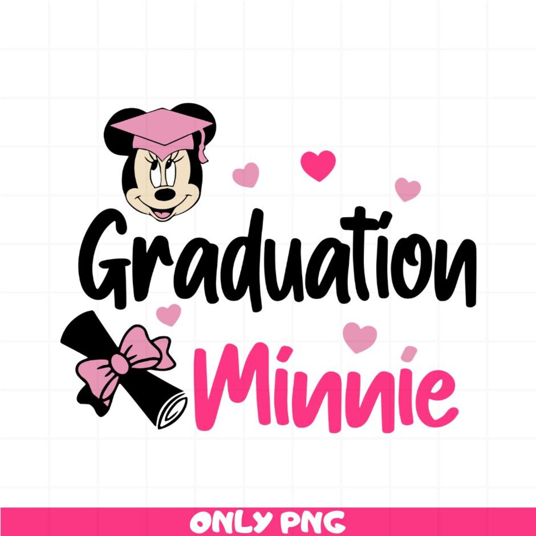 Graduation Minnie Mouse SVG, Cute Gradute Mouse Clipart, PNG Eps Dxf ...