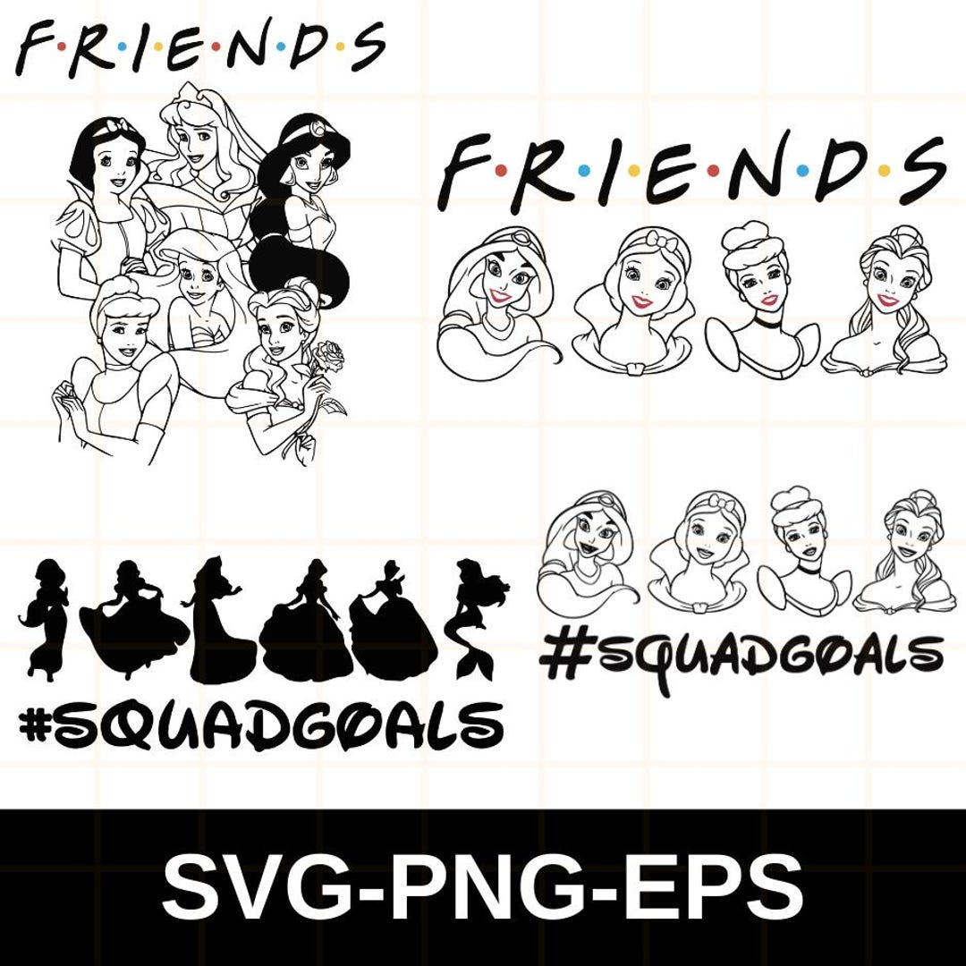 Princess Friends Svg Bundle, Princess Png, Princess Girls SVG, Princess ...
