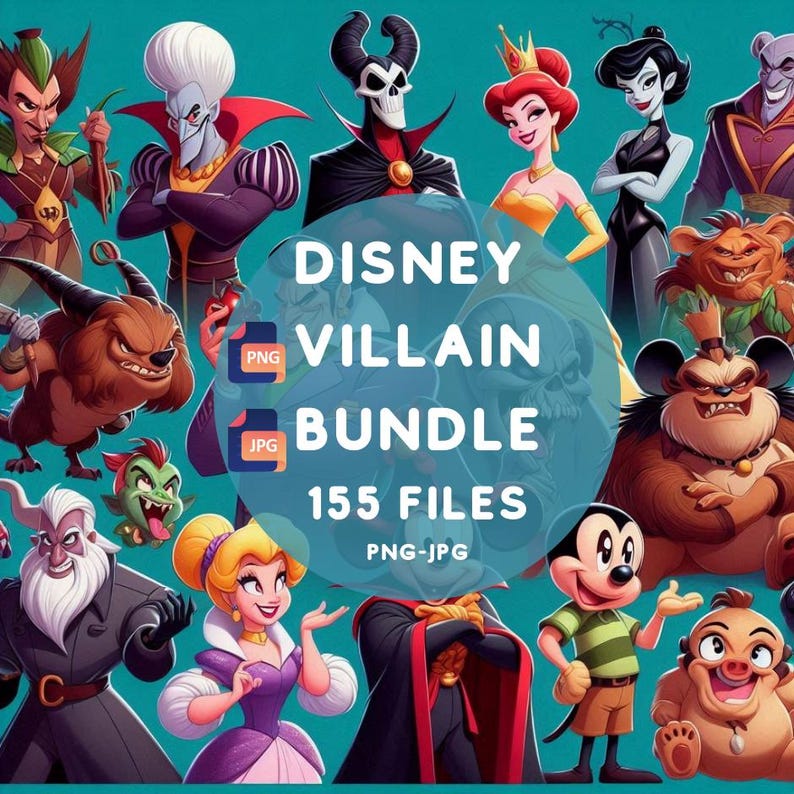 Villain Clipart Bundle: Dark PNG, JPG Files for Cricut (digital ...