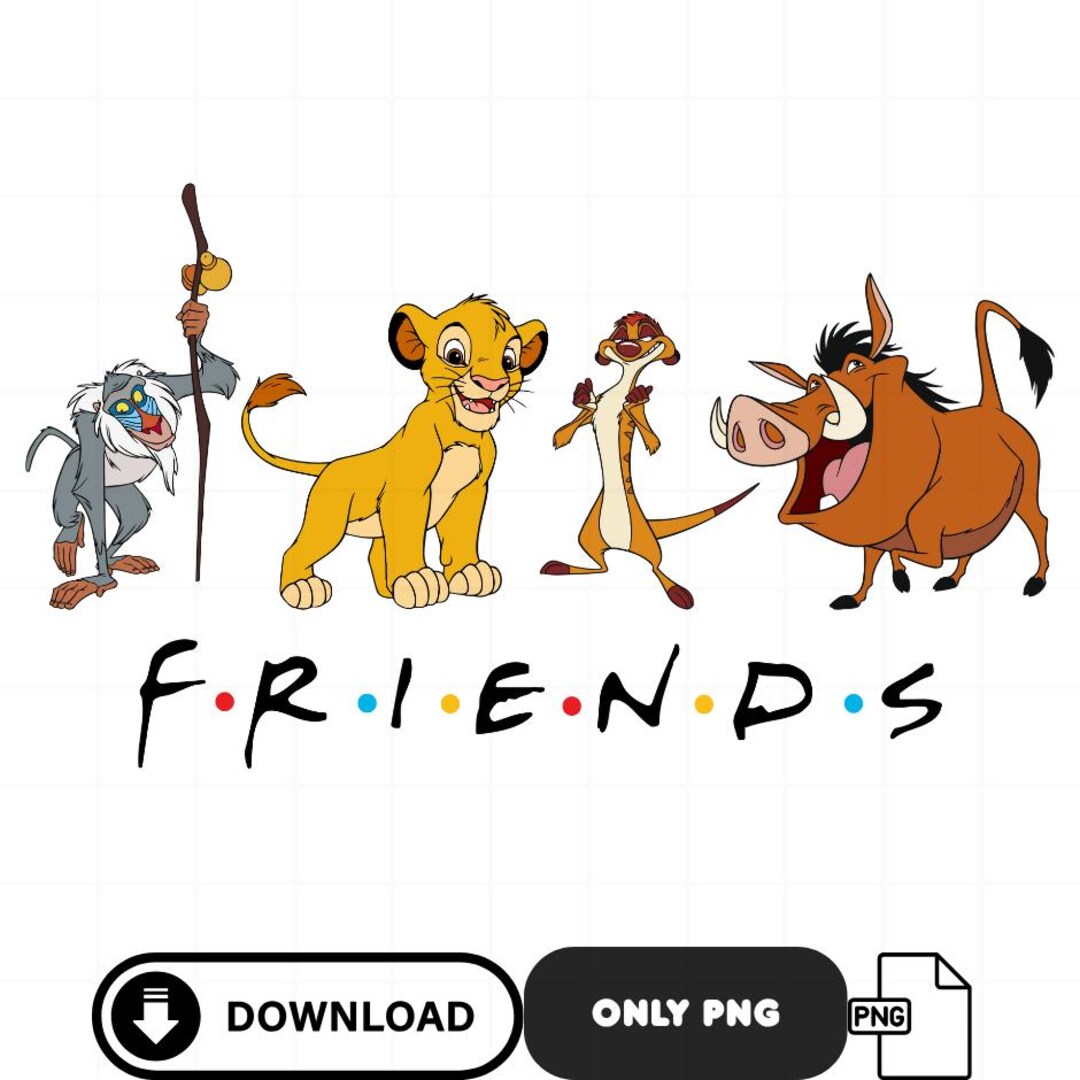 Lion King Friends Inspired PNG, Cute Animal Friendship Design, Kids ...