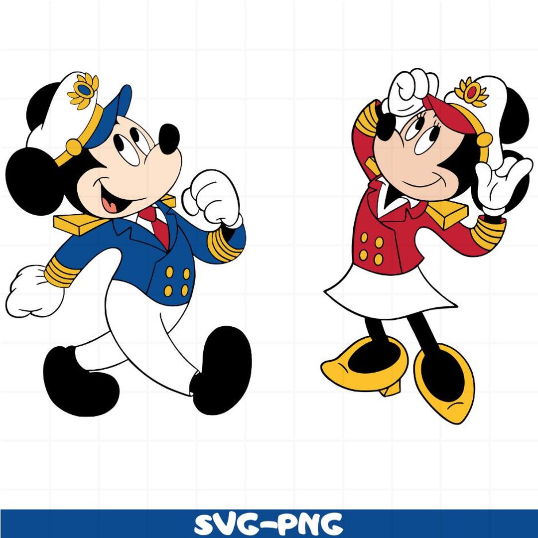 Captain Mouse Svg Bundle, Minnie and Mickey Cruise Captain Clipart ...
