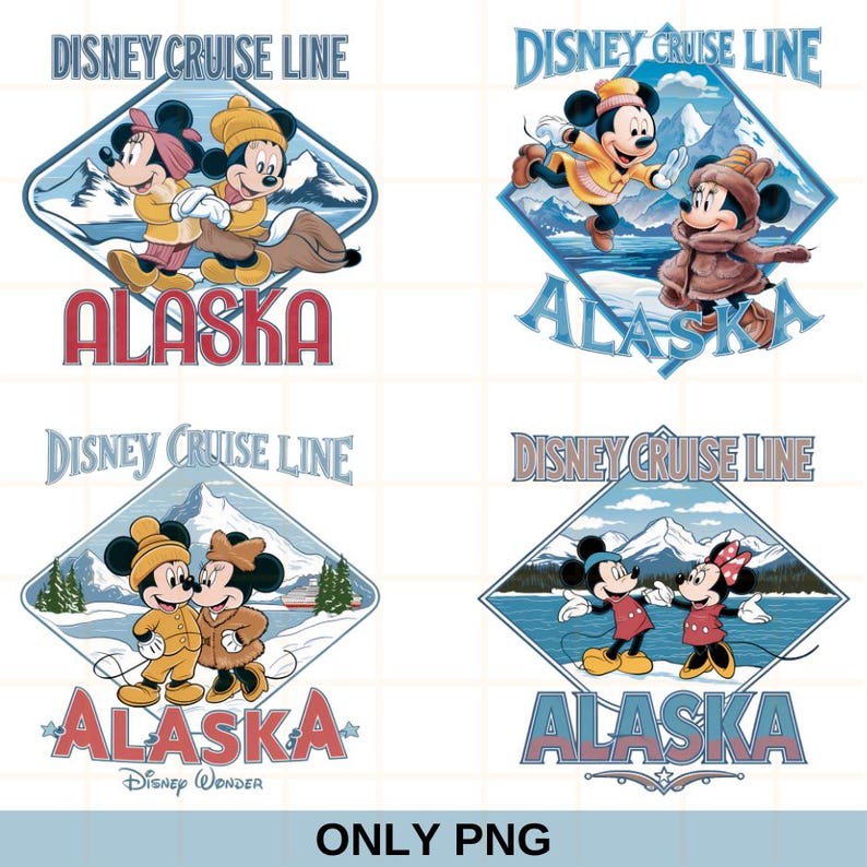 Mickeyy and Minniee Mouse Cruise Line PNG Bundle, Alaska PNG Cricut ...
